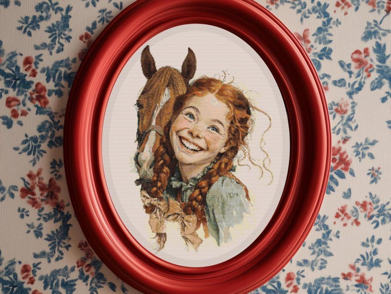 Pippi / Cross Stitch Vintage / 2 Pdf for Printing (color and Black and ...