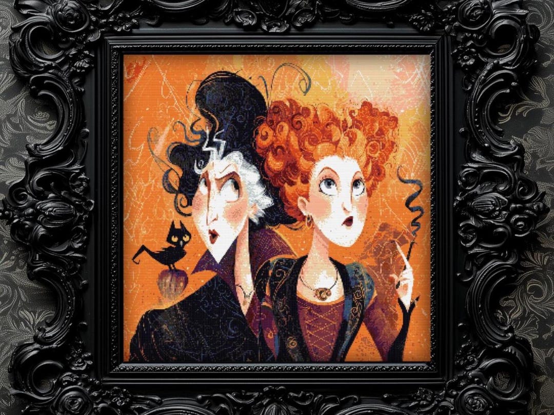 Hocus Pocus Cross Stitch Pattern: Vintage Embroidery Chart (PDF ...