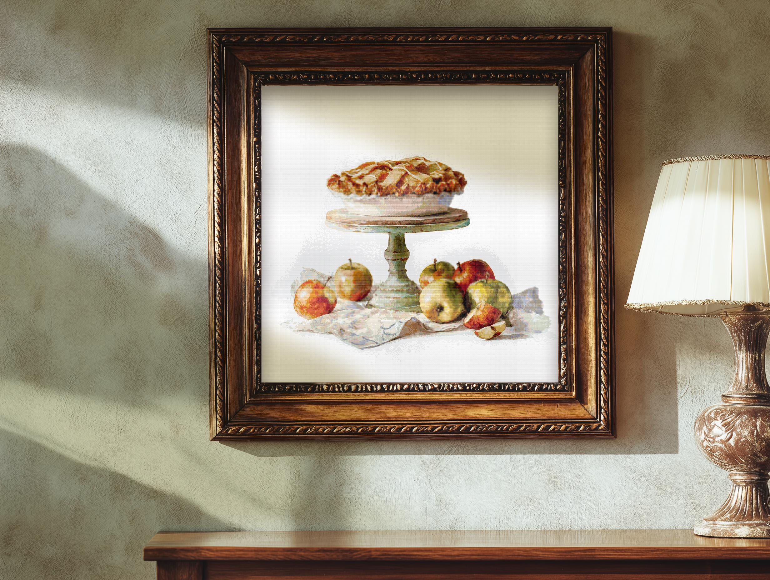 Vintage Apple Pie Cross Stitch Pattern: Color & B/W Charts (PDF) - Etsy