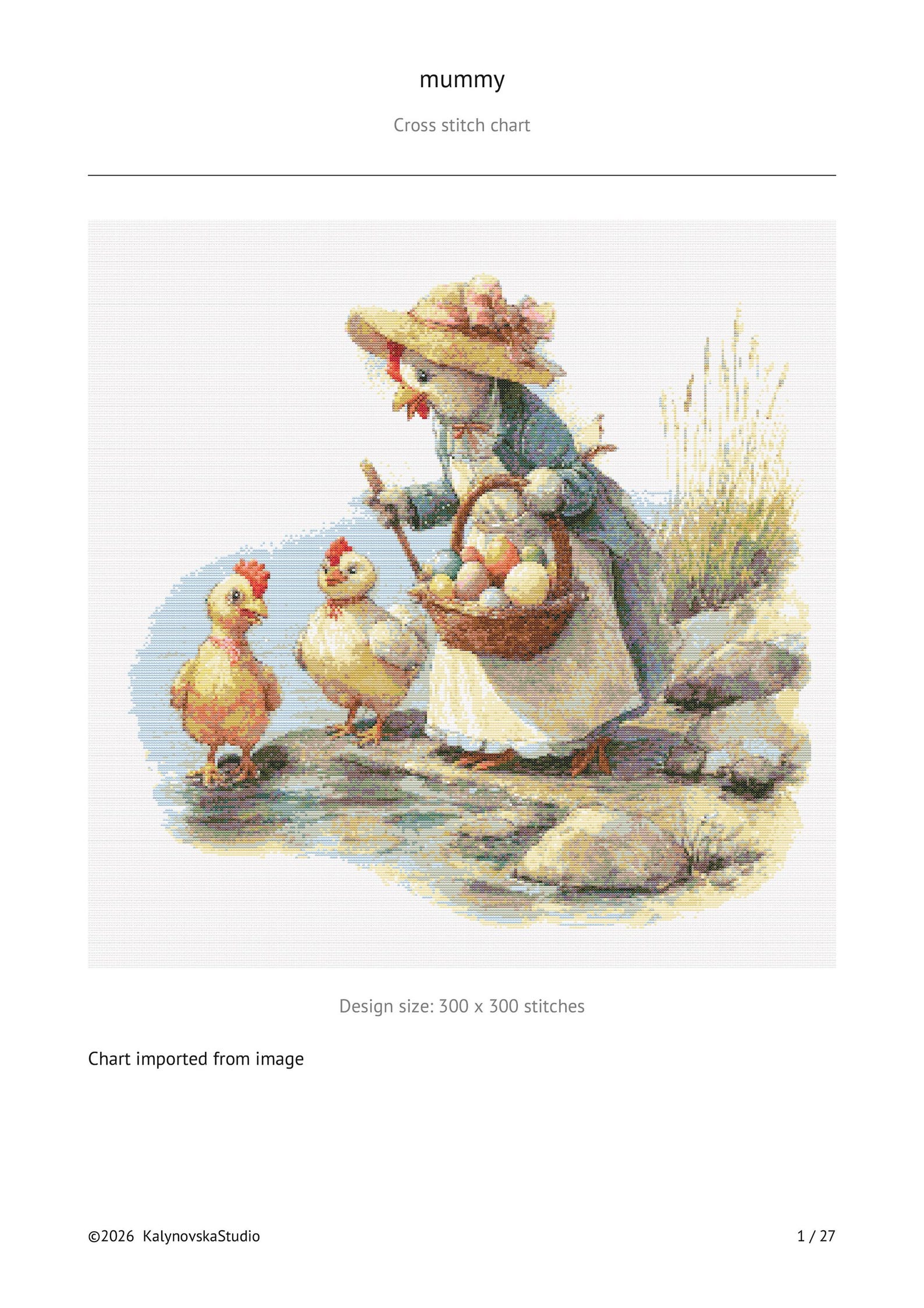 Vintage Cross Stitch Pattern: Mummy (PDF Download, Pattern Keeper ...