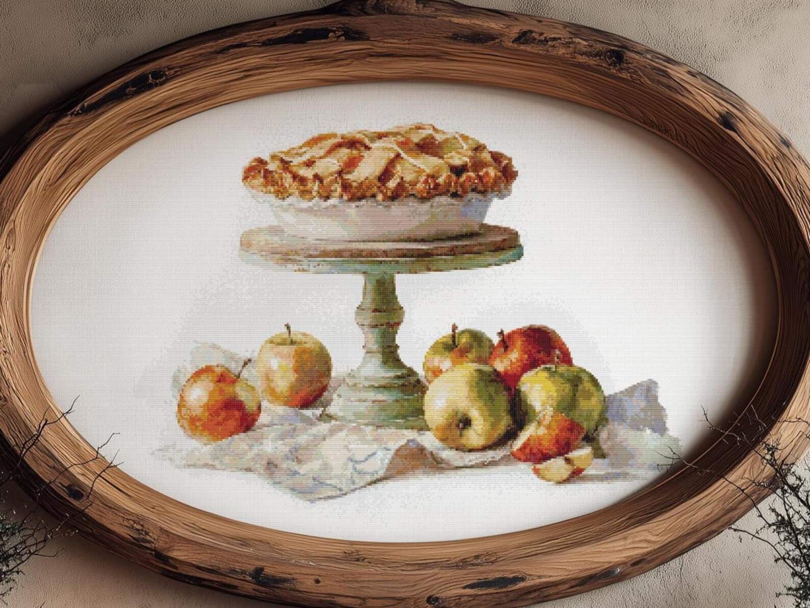Vintage Apple Pie Cross Stitch Pattern: Color & B/W Charts (PDF) - Etsy