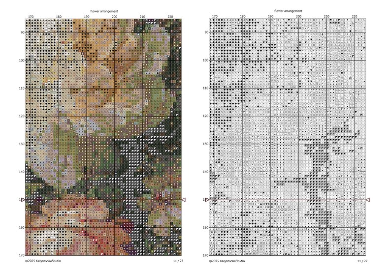 Vintage Cross Stitch Pattern: Flower Arrangement (PDF Download, Pattern ...