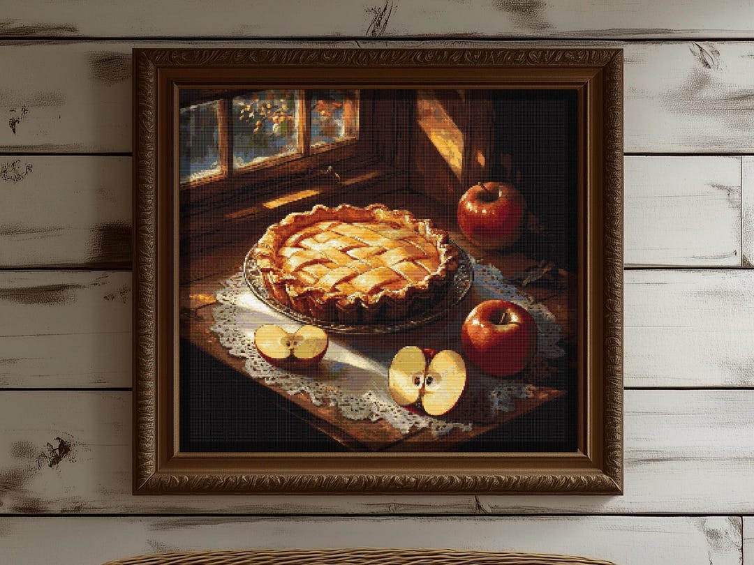 Vintage Apple Pie Cross Stitch Pattern: Color & B/W Charts (PDF) - Etsy