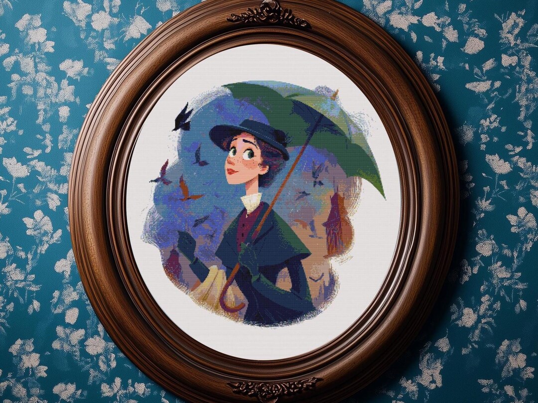 Mary Poppins Cross Stitch Pattern: Vintage Design (PDF Download ...