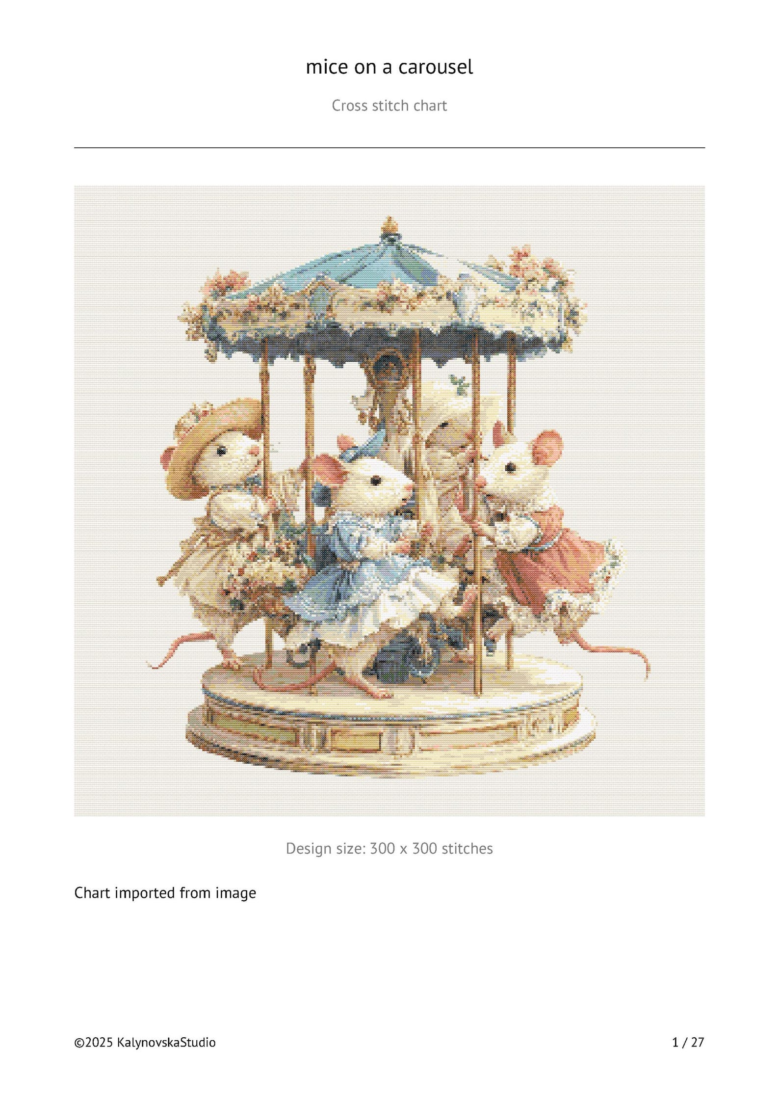 Mice Carousel Cross Stitch Pattern: Vintage Style (PDF Download ...