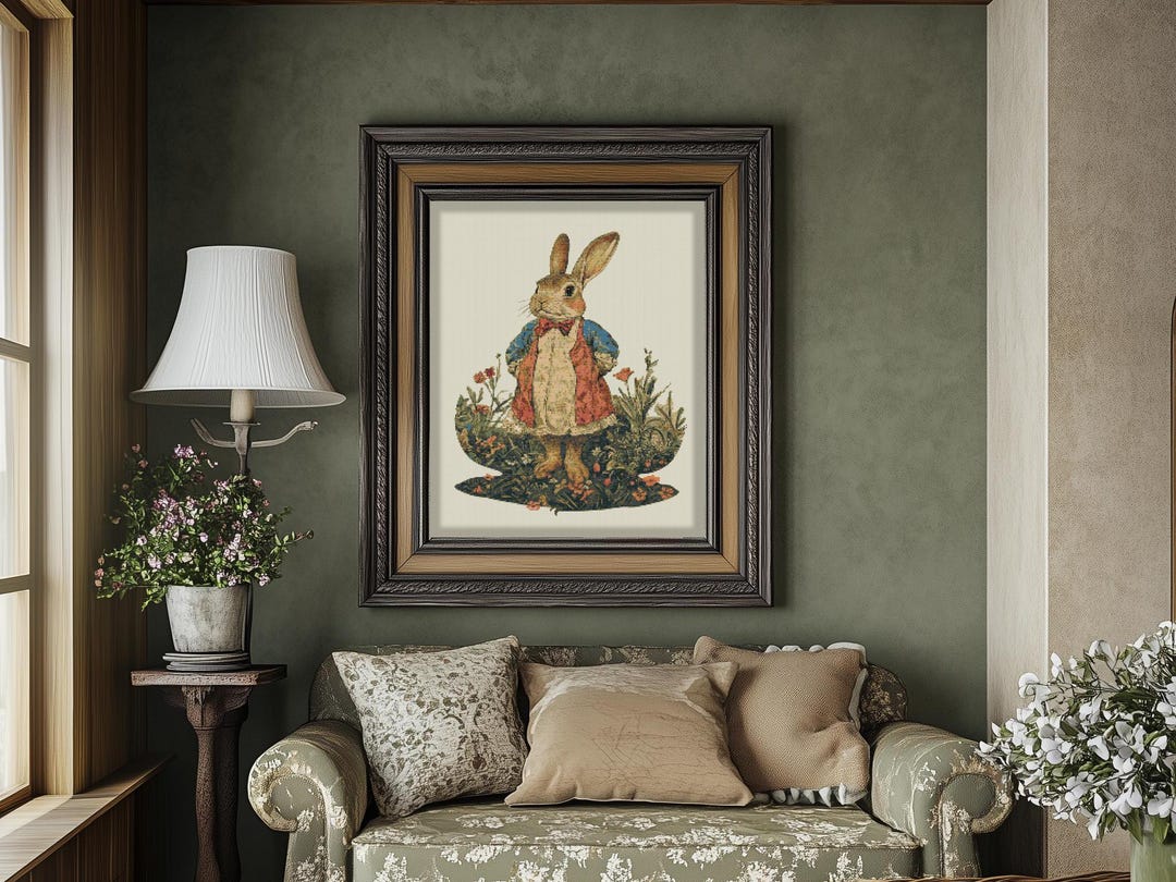 Business Bunny / Cross Stitch Vintage / 2 Pdf: for Printing + Pattern ...