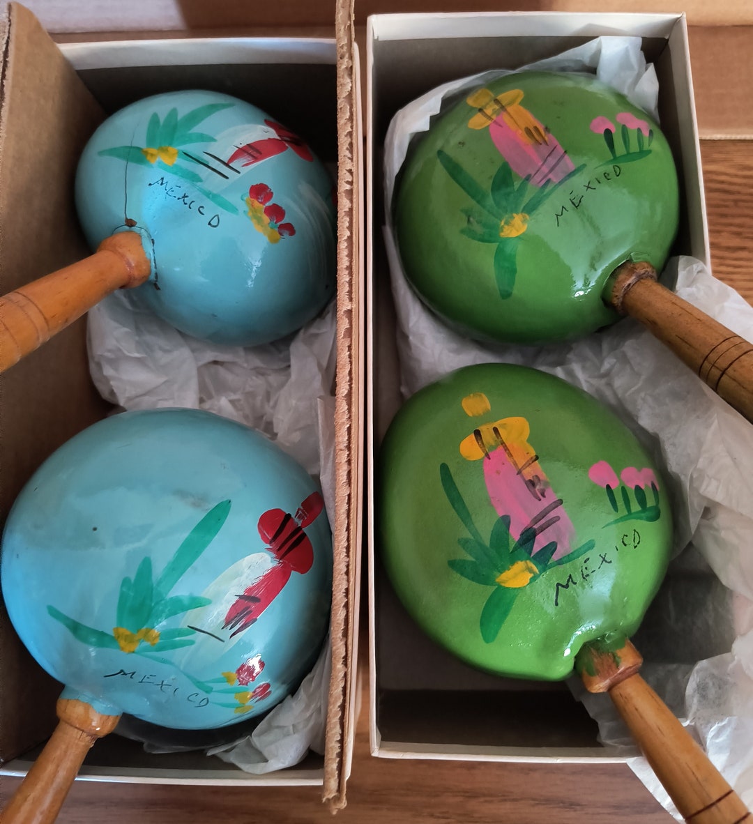Maracas Mexican Souvenirs, Vintage Rattles Noise Makers 2 Sets - Etsy