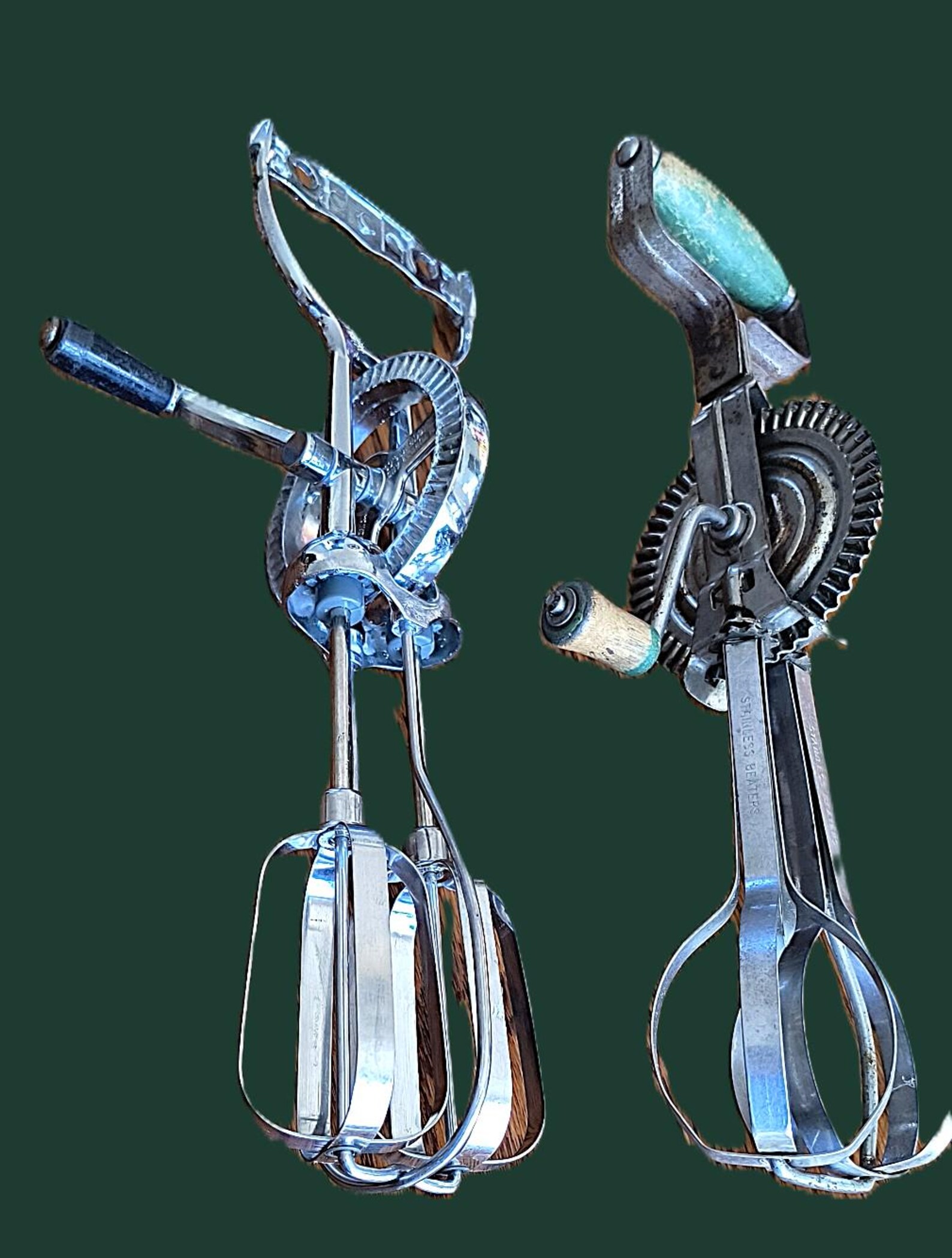 Rotary Hand Held Vintage Egg Beaters - Two (2) - Etsy