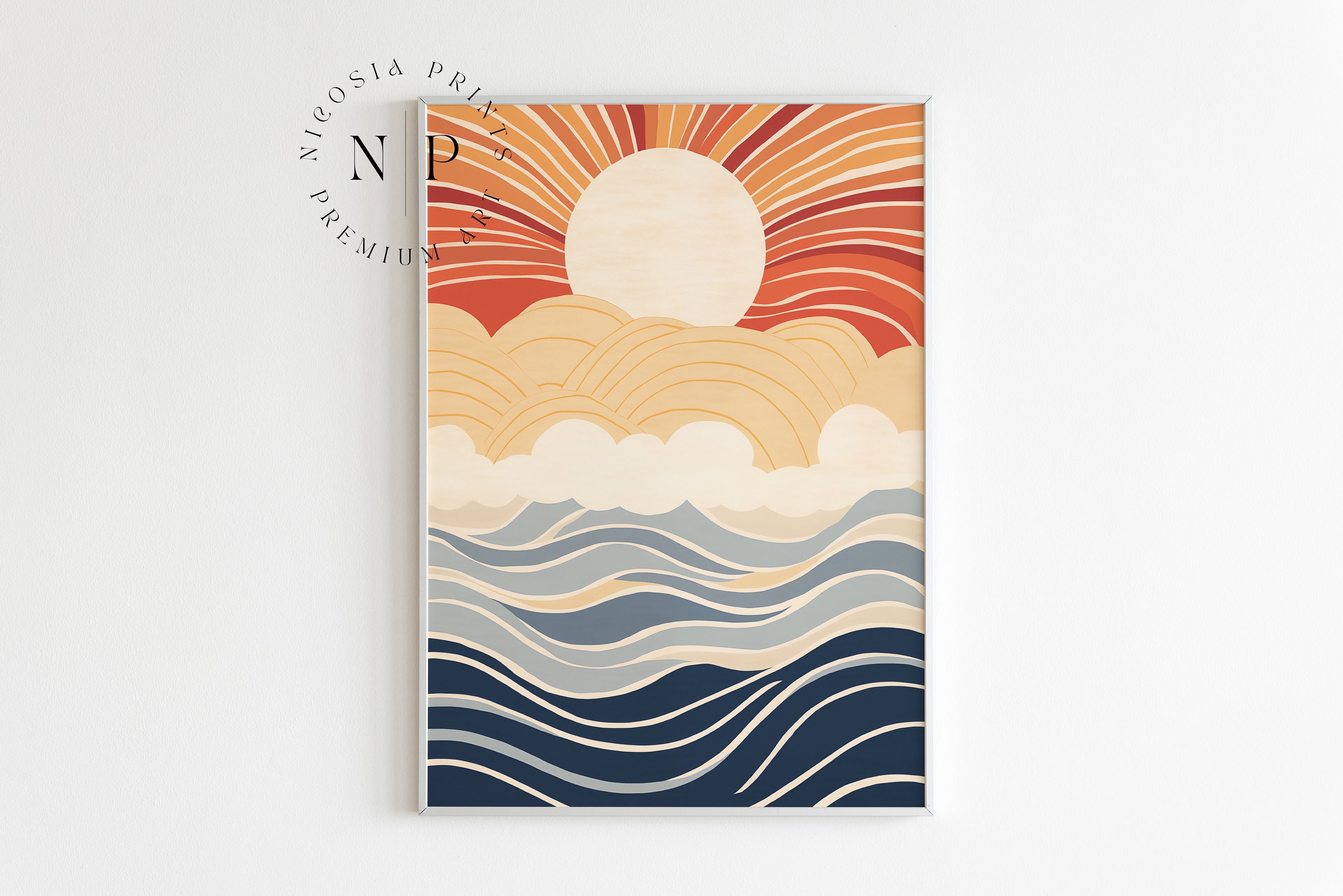 Printable Boho Wall Art for Livingroom Abstract Landscape Painting ...