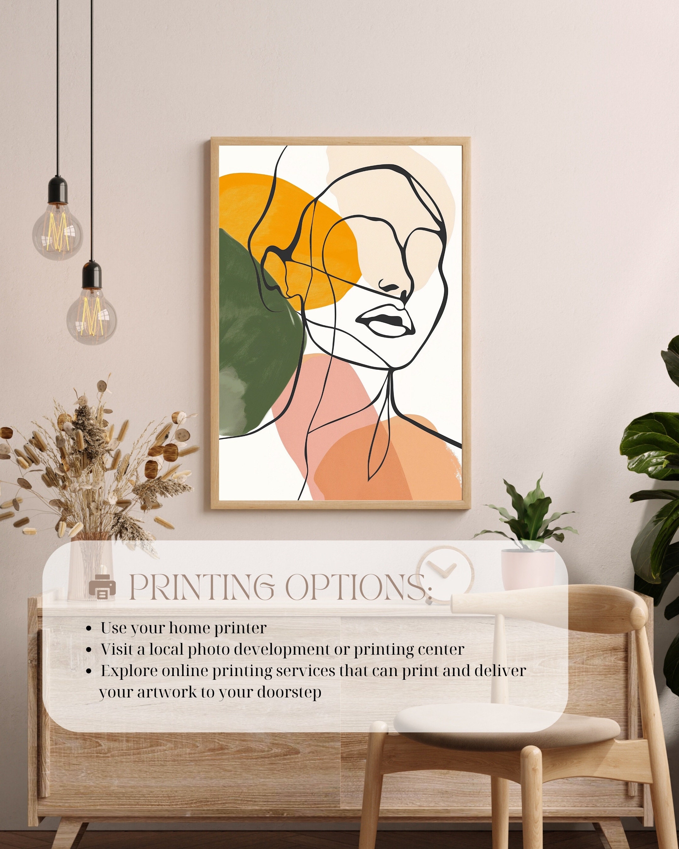 One Line Wall Art for Minimalistic Home Decor Female Line Art Woman ...
