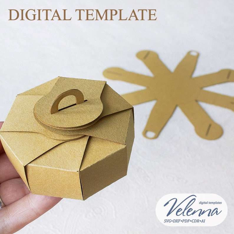 Explosion Box Diy Svg, Octagonal Explosion Box Template, Circle Gift ...