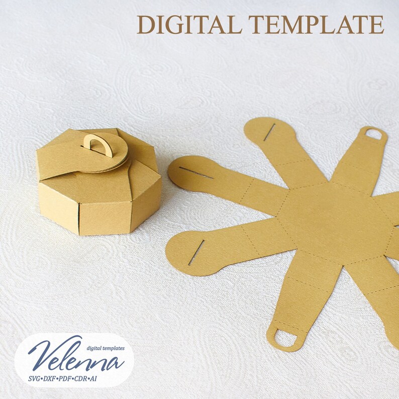 Explosion Box Diy Svg, Octagonal Explosion Box Template, Circle Gift ...