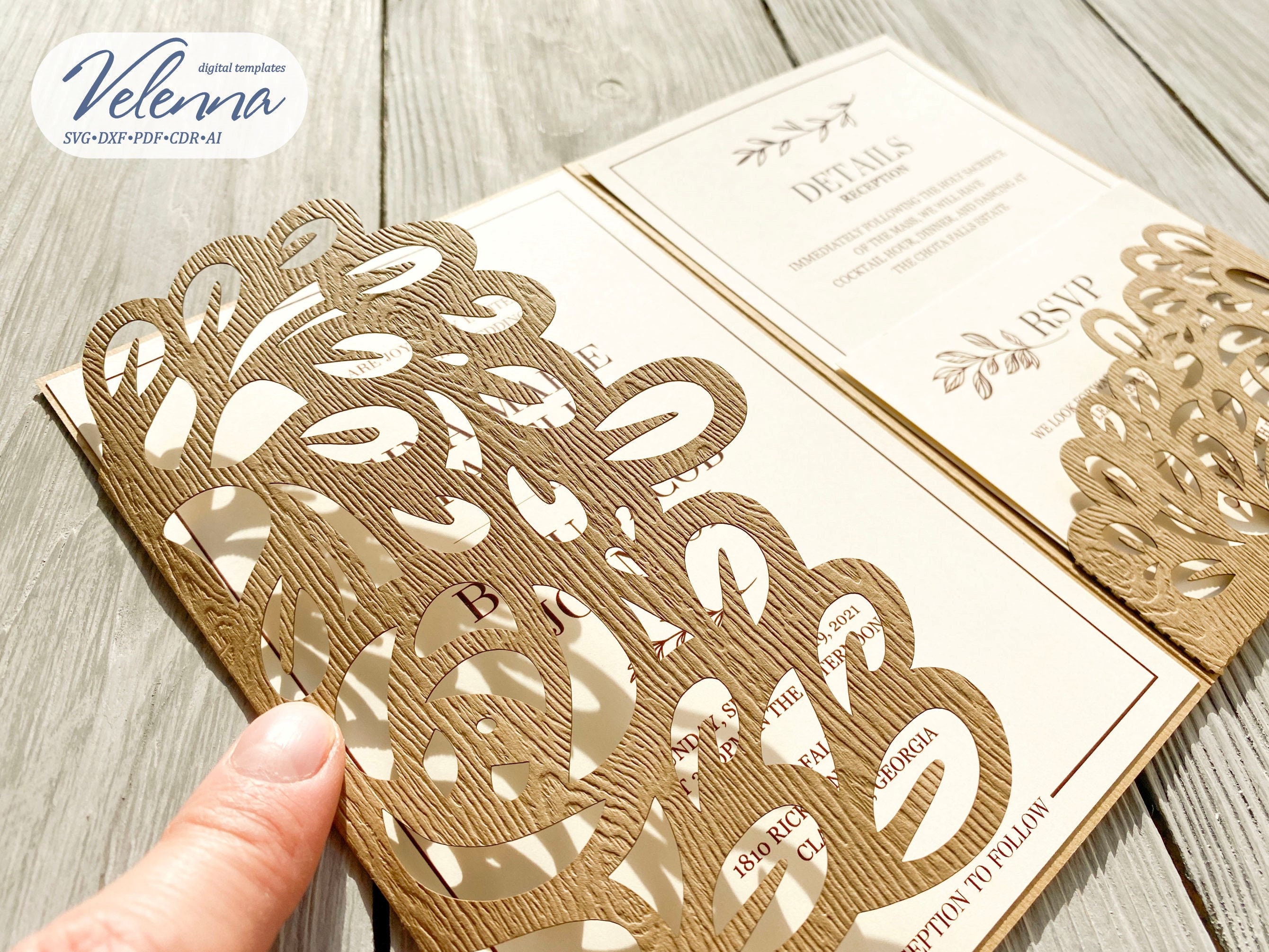 Plantilla de invitación de hoja de rama de olivo svg, Invitaciones de ...