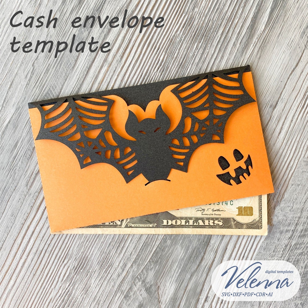 The Bat Cash Envelope Cricut Template, Svg Halloween Wedding Gift Money ...