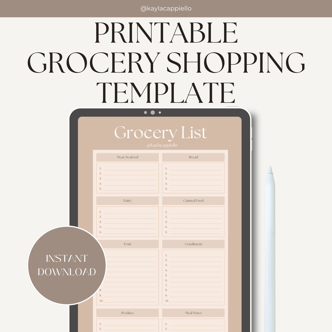 Editable Grocery List Template | Grocery Shopping List | Editable ...