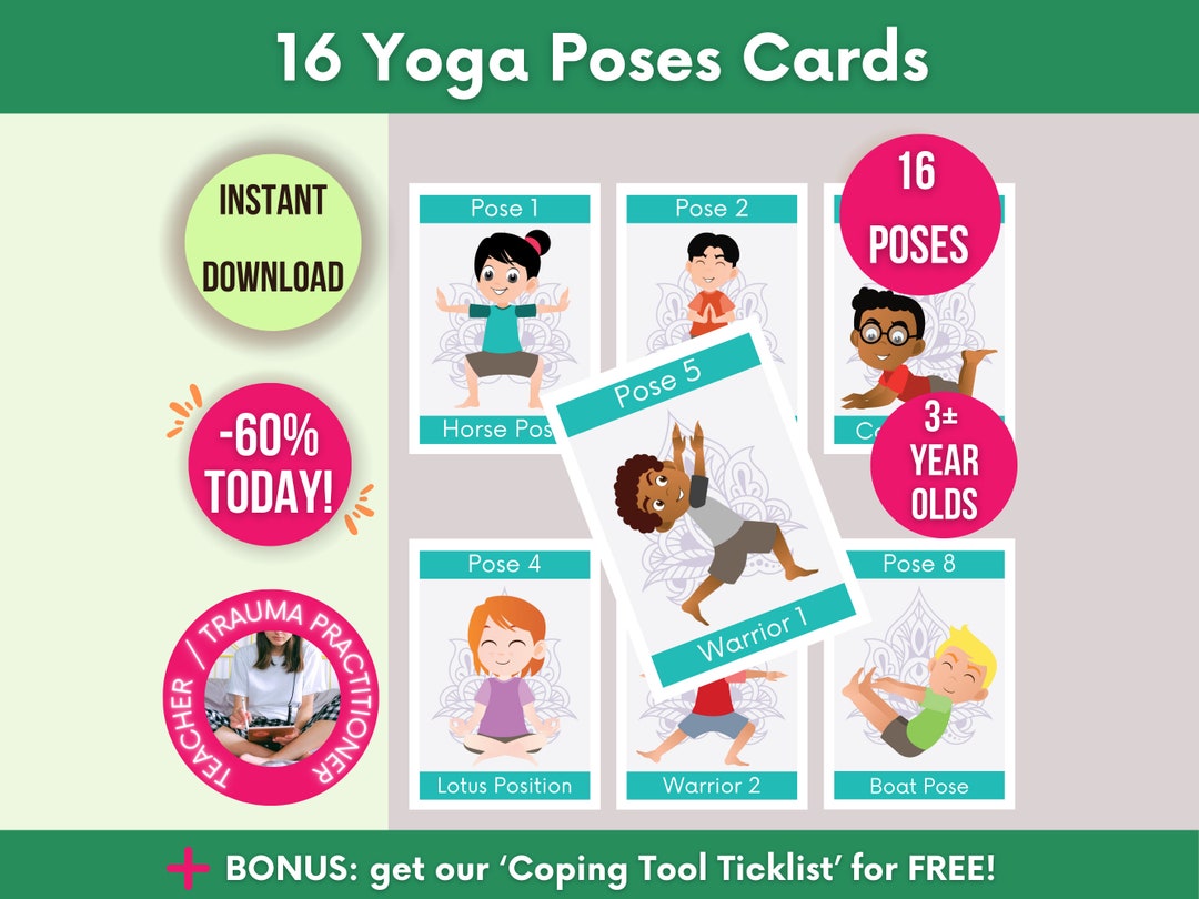Yoga Poses for Kids Relaxing Emotional Regulation Cards, Yoga Cards for ...