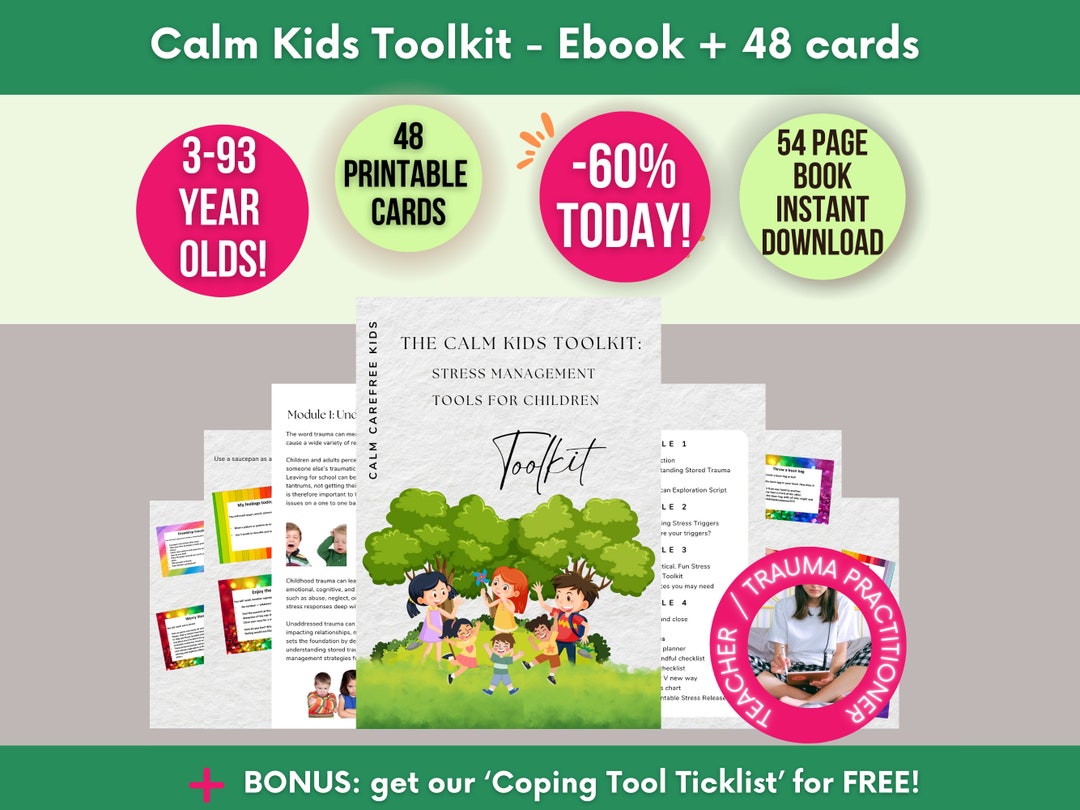 Self Regulation Cards and Guide for Kids, Toolkit for Calm Kids, Stress ...