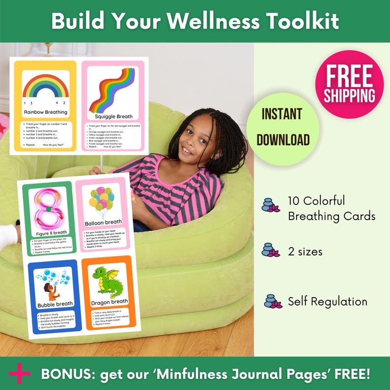 Breathing Exercise Cards for Kids: Calmness and Stress Relief - Etsy