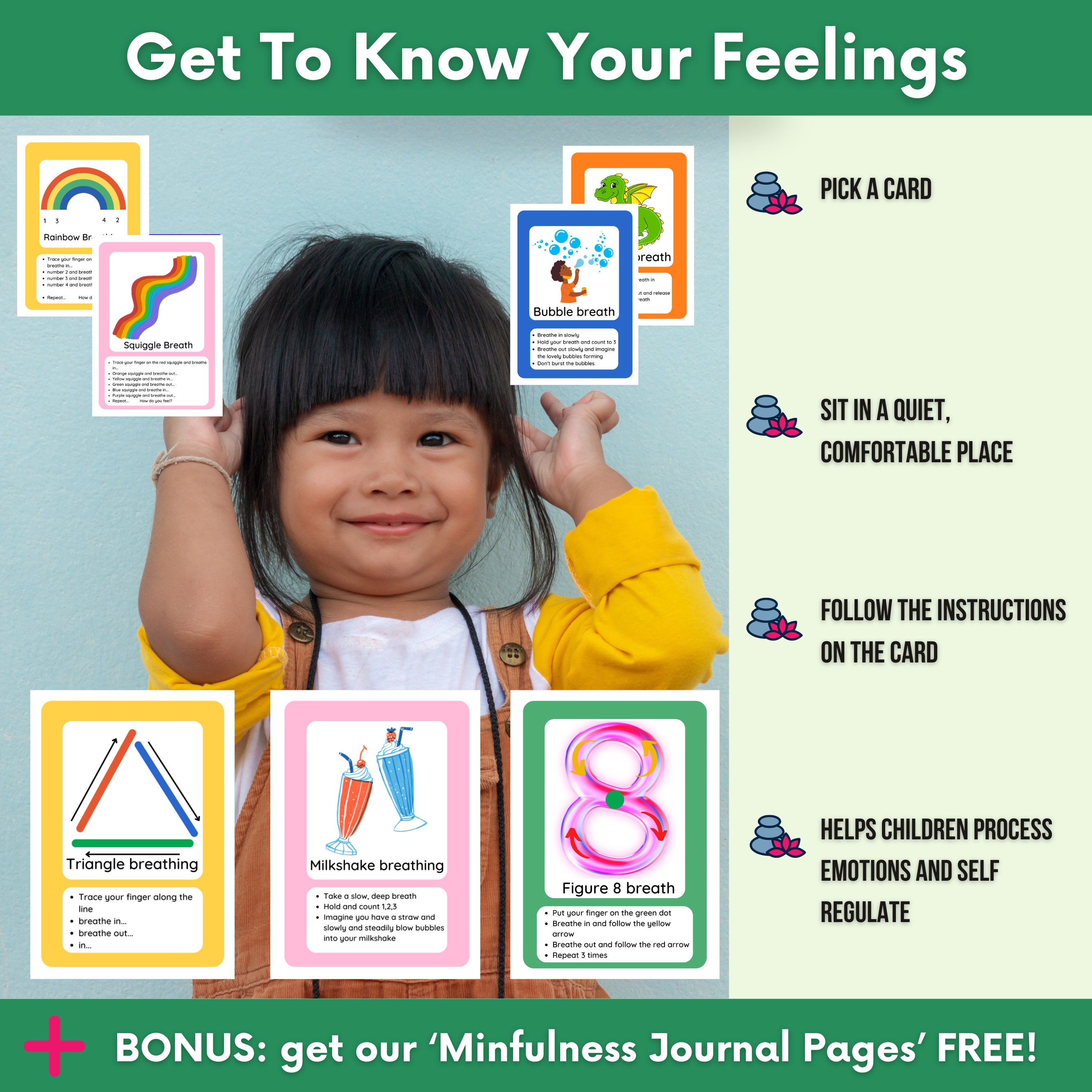 Breathing Exercise Cards for Kids: Calmness and Stress Relief - Etsy