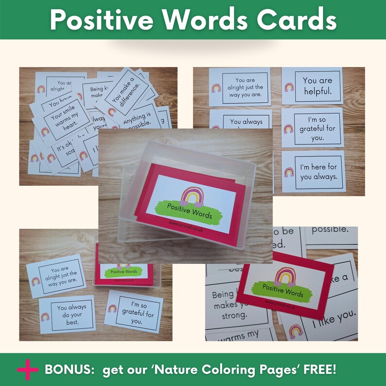 Positive Words Cards for Kids, SEN Cards, Child Positivity Cards, Self ...