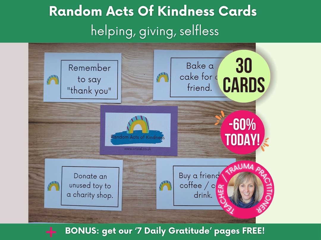 Random Acts of Kindness Cards for Kids, SEN Cards, Child Kindness Cards ...
