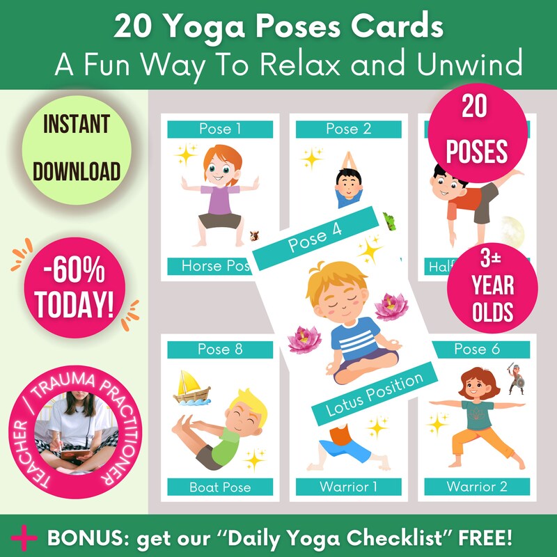 Yoga Cards for Kids - Etsy