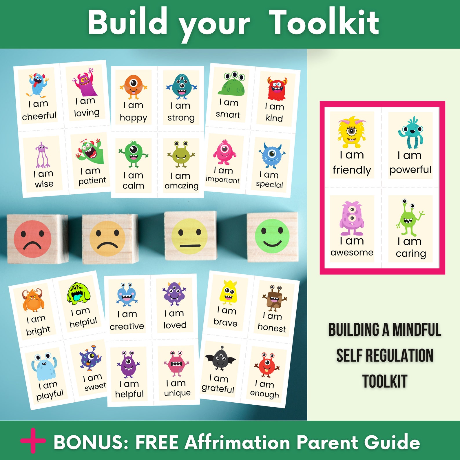 Monster Affirmation Cards for Kids Printable, Child Positive ...