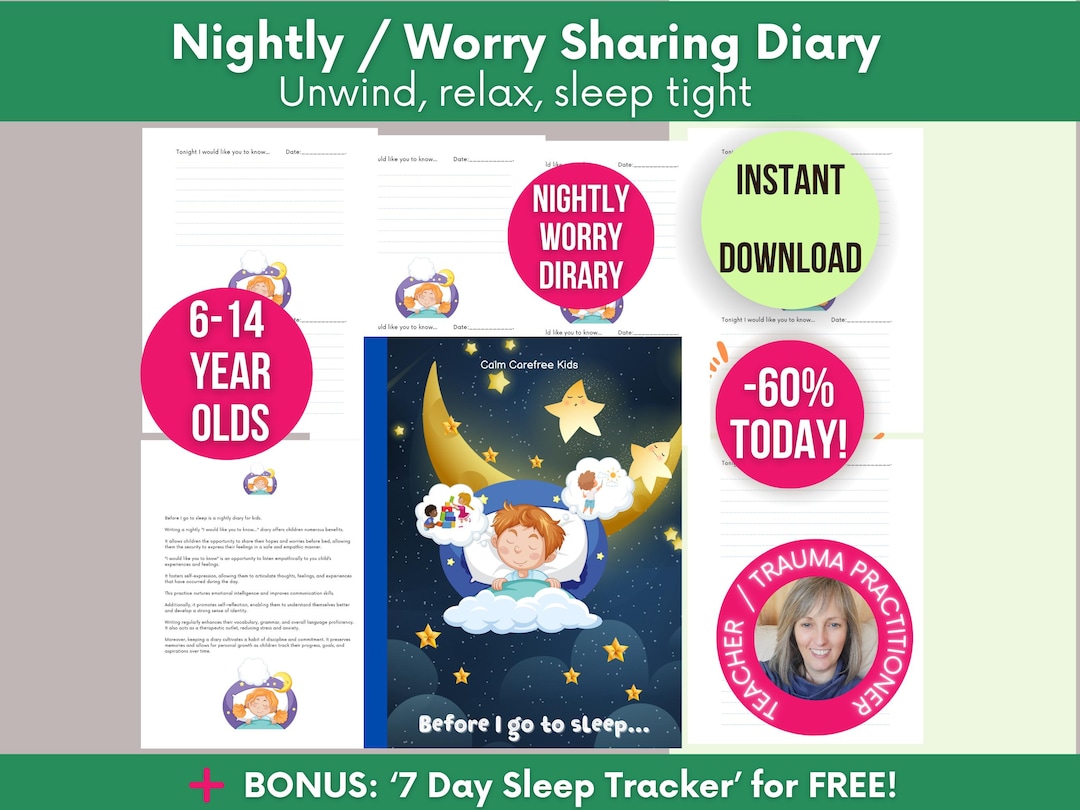Kids Worry Diary: Bedtime Anxiety Journal (digital Download) - Etsy