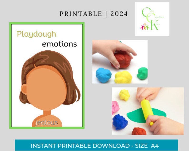 Emotion Playdough Card, Sensory Emotions Activity, Feelings Family Game ...