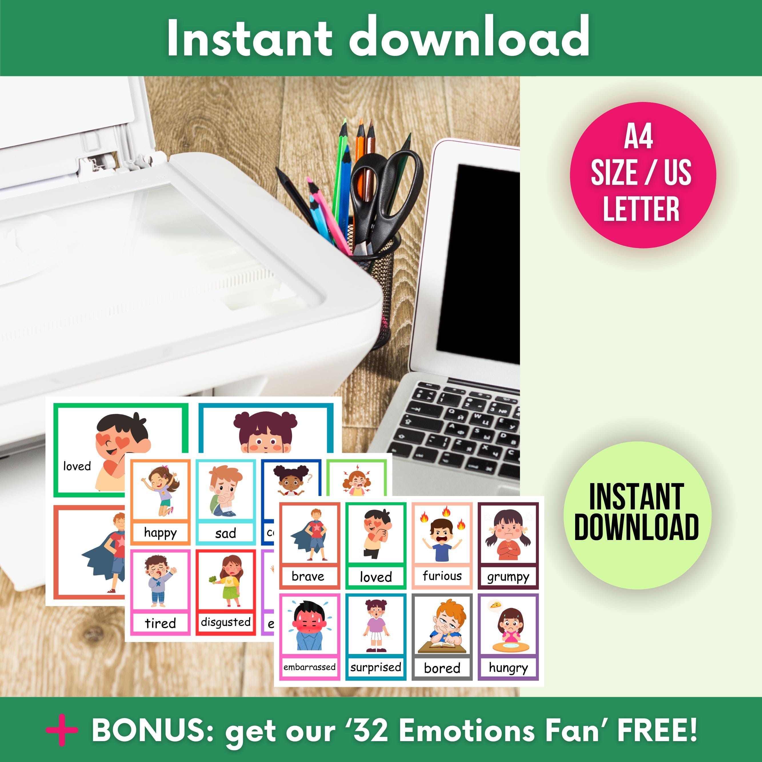 Emotion Recognition Cards for Kids: Feelings Flashcards (digital ...
