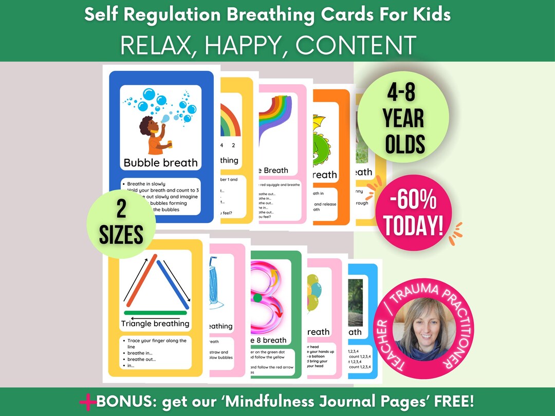 Breathing Exercise Cards for Kids: Calmness and Stress Relief - Etsy