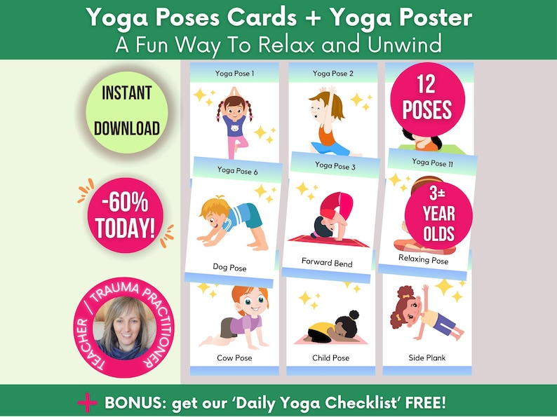 Calm Kids Yoga Poses Cards: Printable Class Resource (digital Download ...
