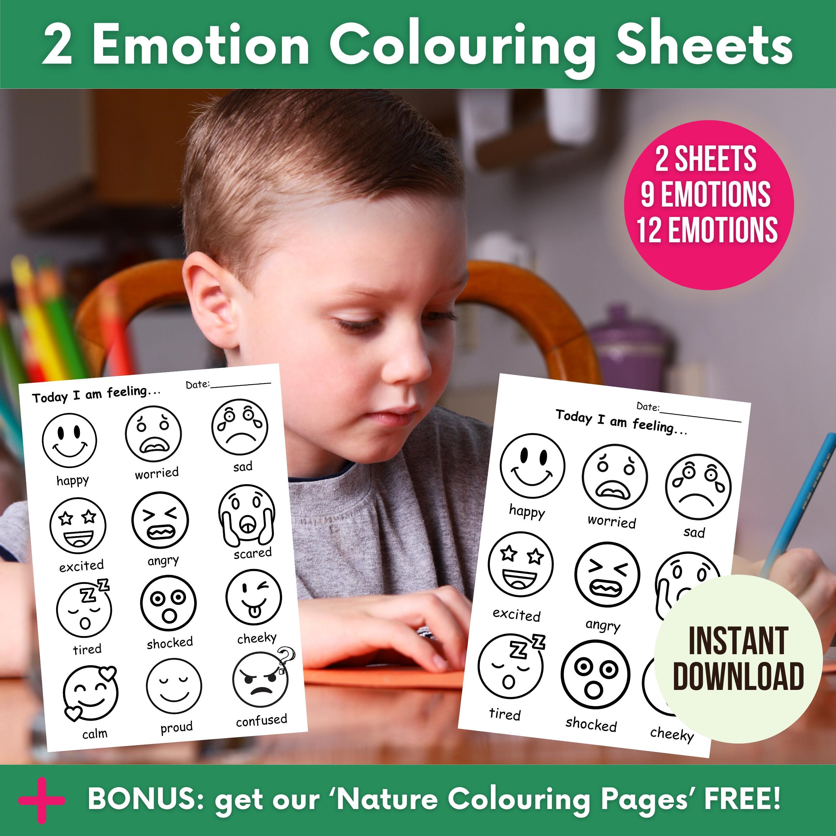 Emotions Colouring Sheets Child Emotional Regulation, Today I Am ...