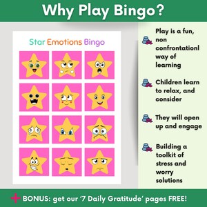 Emotions and Feelings Bingo Wellness Game for Kids, Printable Emotional ...