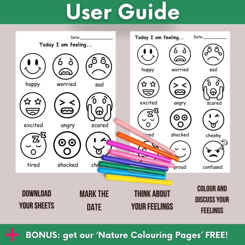 Emotions Colouring Sheets Child Emotional Regulation, Today I Am ...