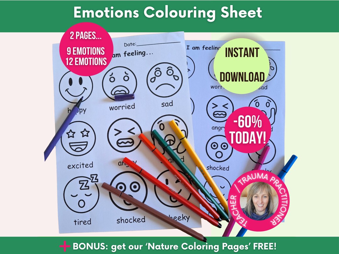 Emotions Colouring Sheets Child Emotional Regulation, Today I Am ...