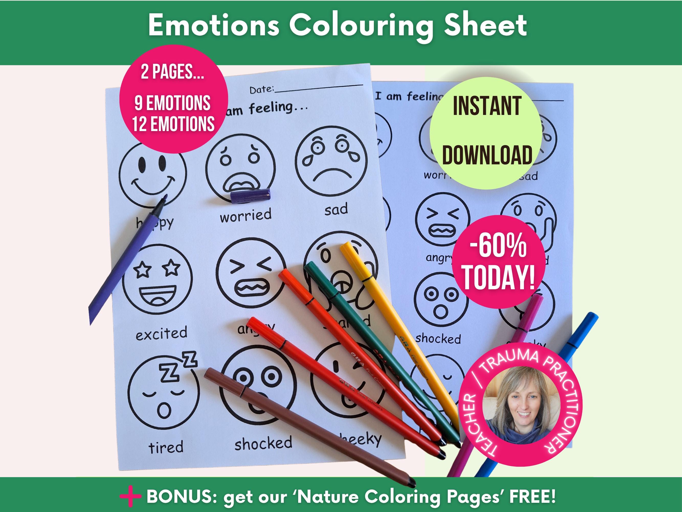 Emotions Colouring Sheets Child Emotional Regulation, Today I Am ...
