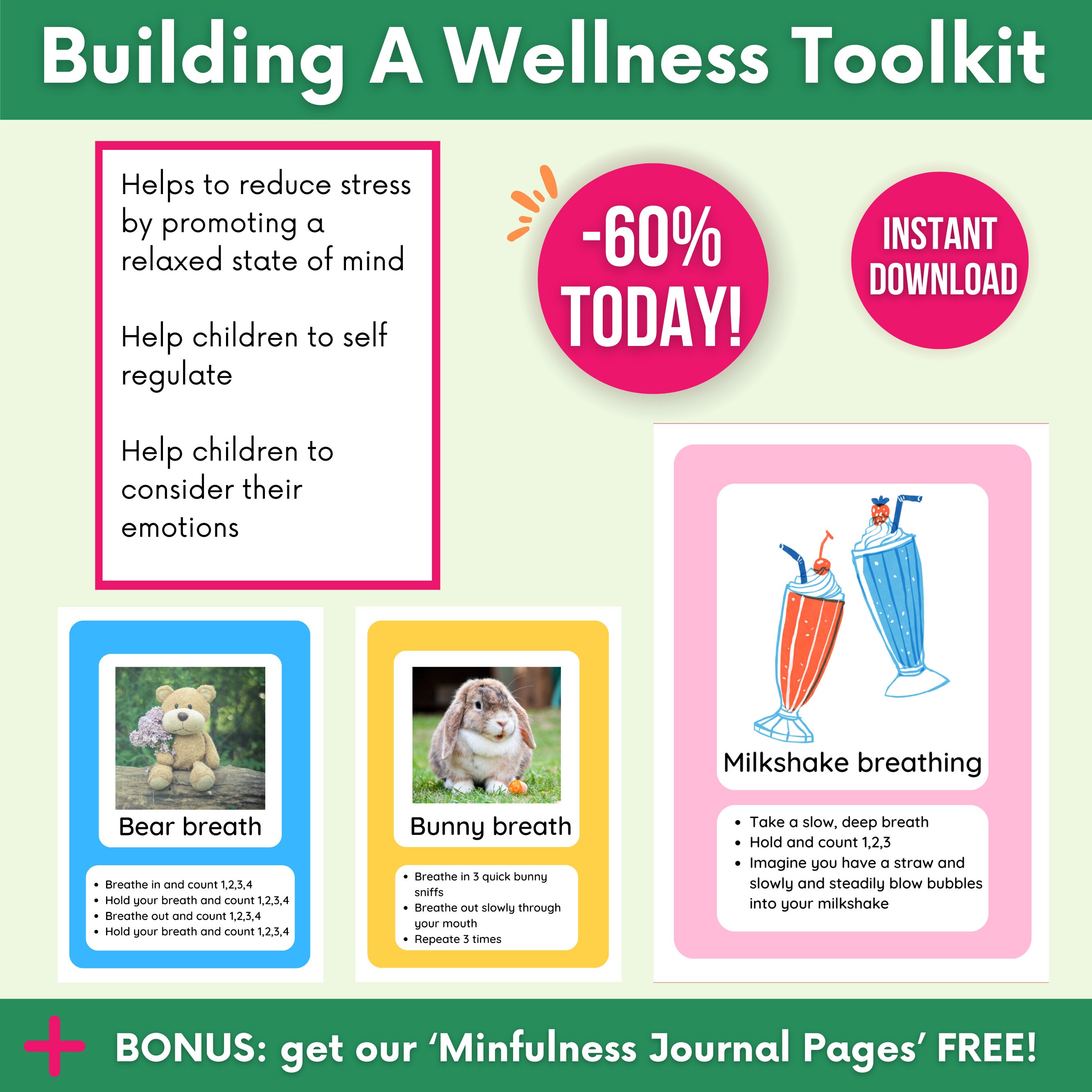 Breathing Exercise Cards for Kids: Calmness and Stress Relief - Etsy