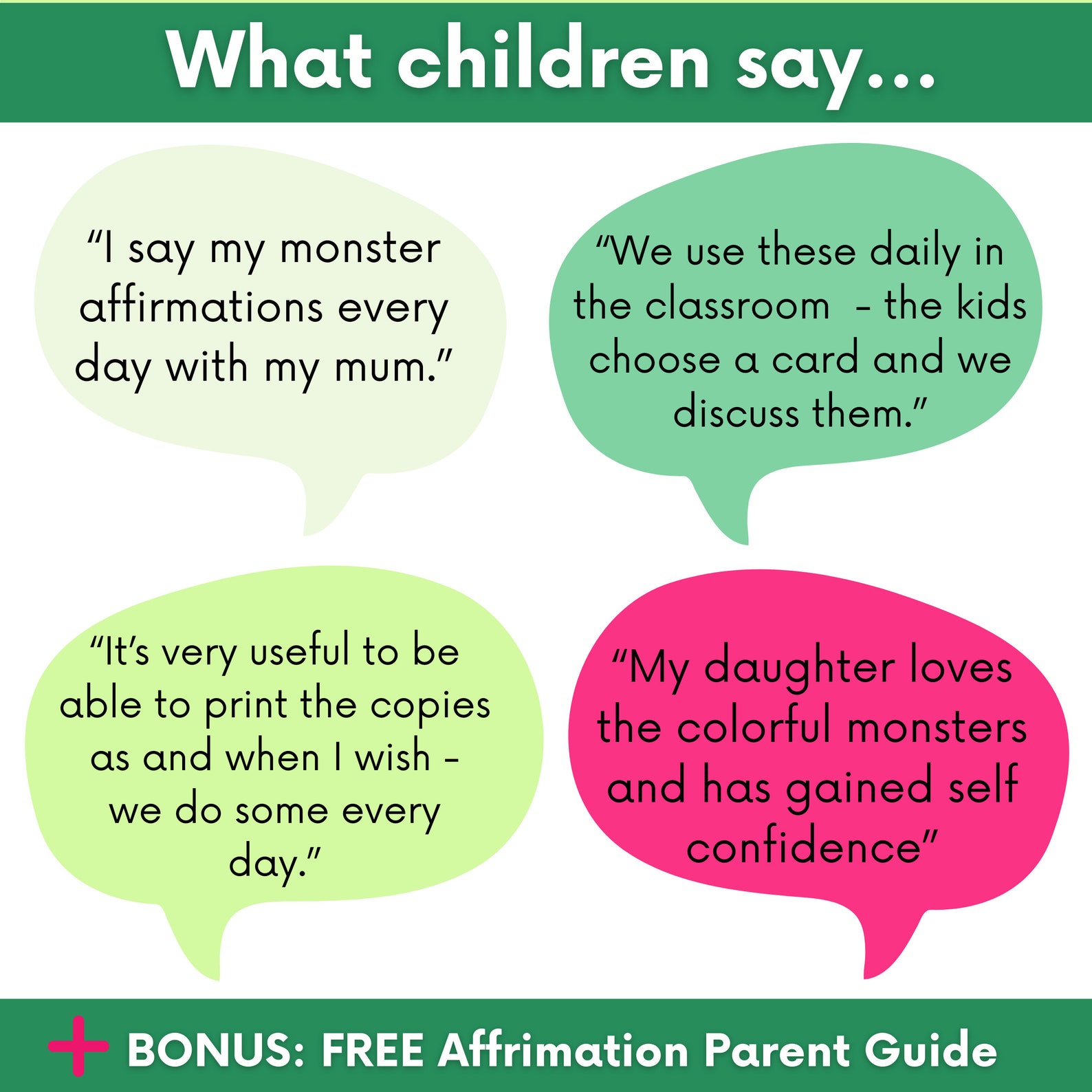 Monster Affirmation Cards for Kids Printable, Child Positive ...