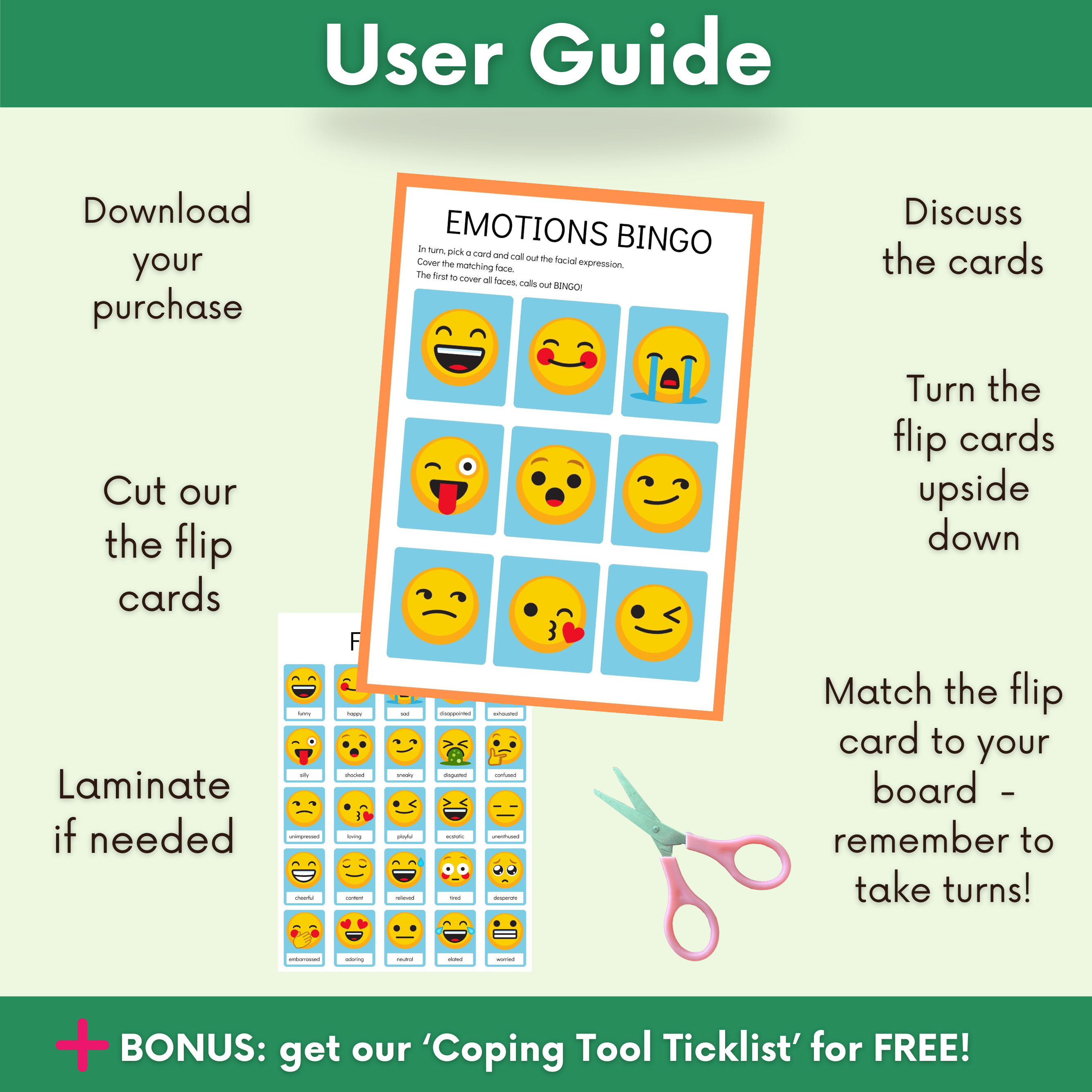 Emotions and Feelings Bingo Wellness Game for Kids, Printable Emotional ...