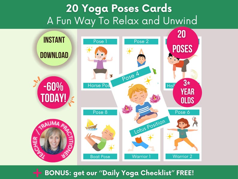 Yoga Poses Cards for Kids: Fun Wellness Resource (digital Download) - Etsy