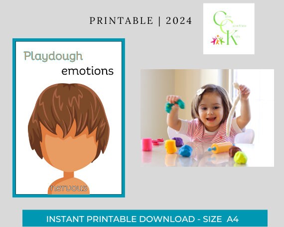 Emotion Playdough Card, Sensory Emotions Activity, Feelings Family Game ...