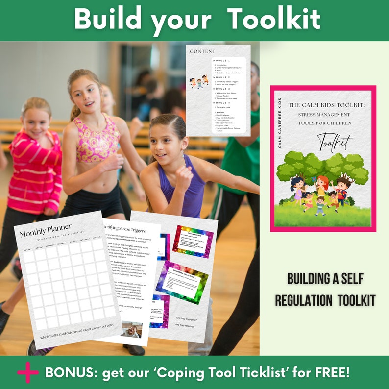 Self Regulation Cards and Guide for Kids, Toolkit for Calm Kids, Stress ...