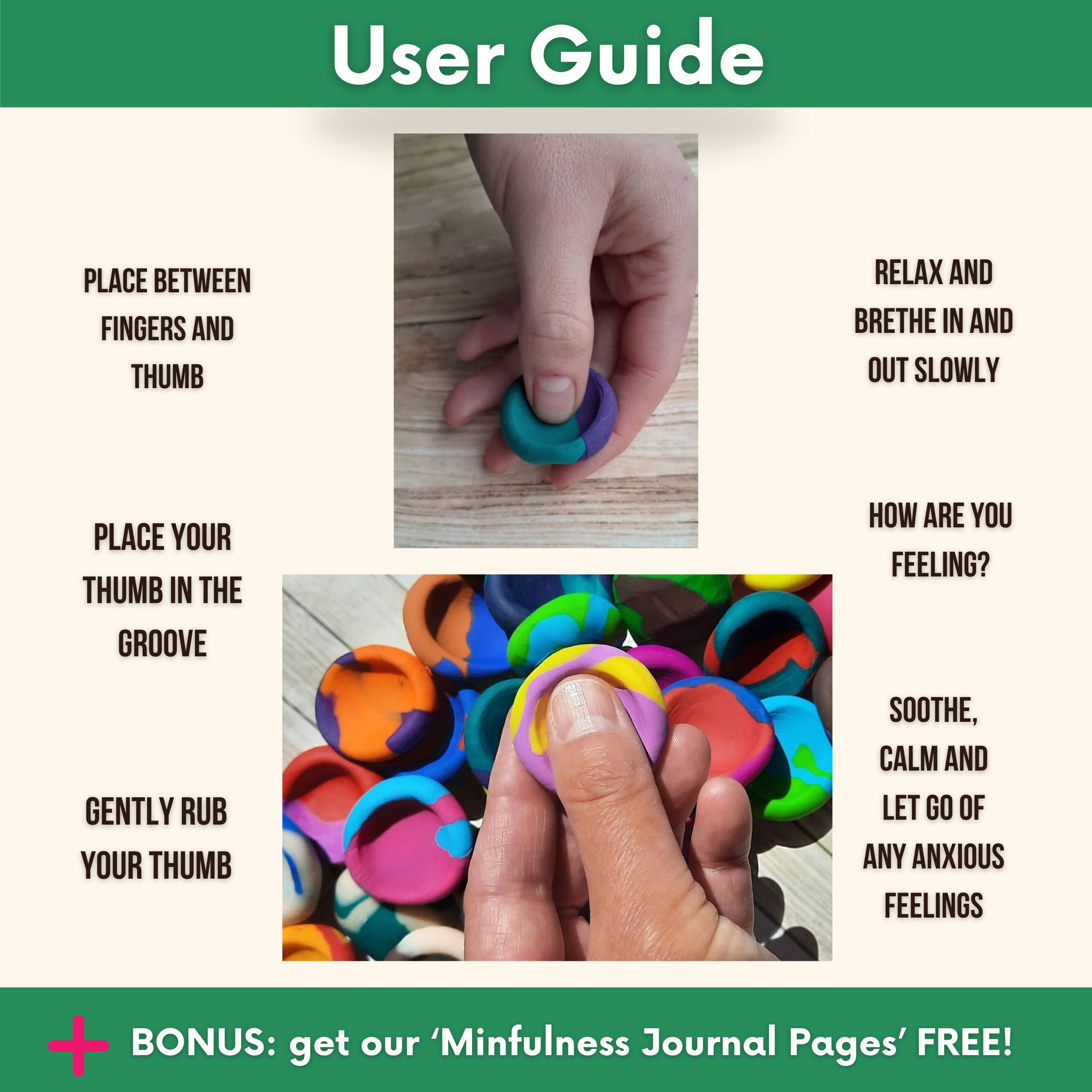 Worry Stone Sensory Fidget Toy, Kid's Fidget Toy, Tactile Thumb Stone ...