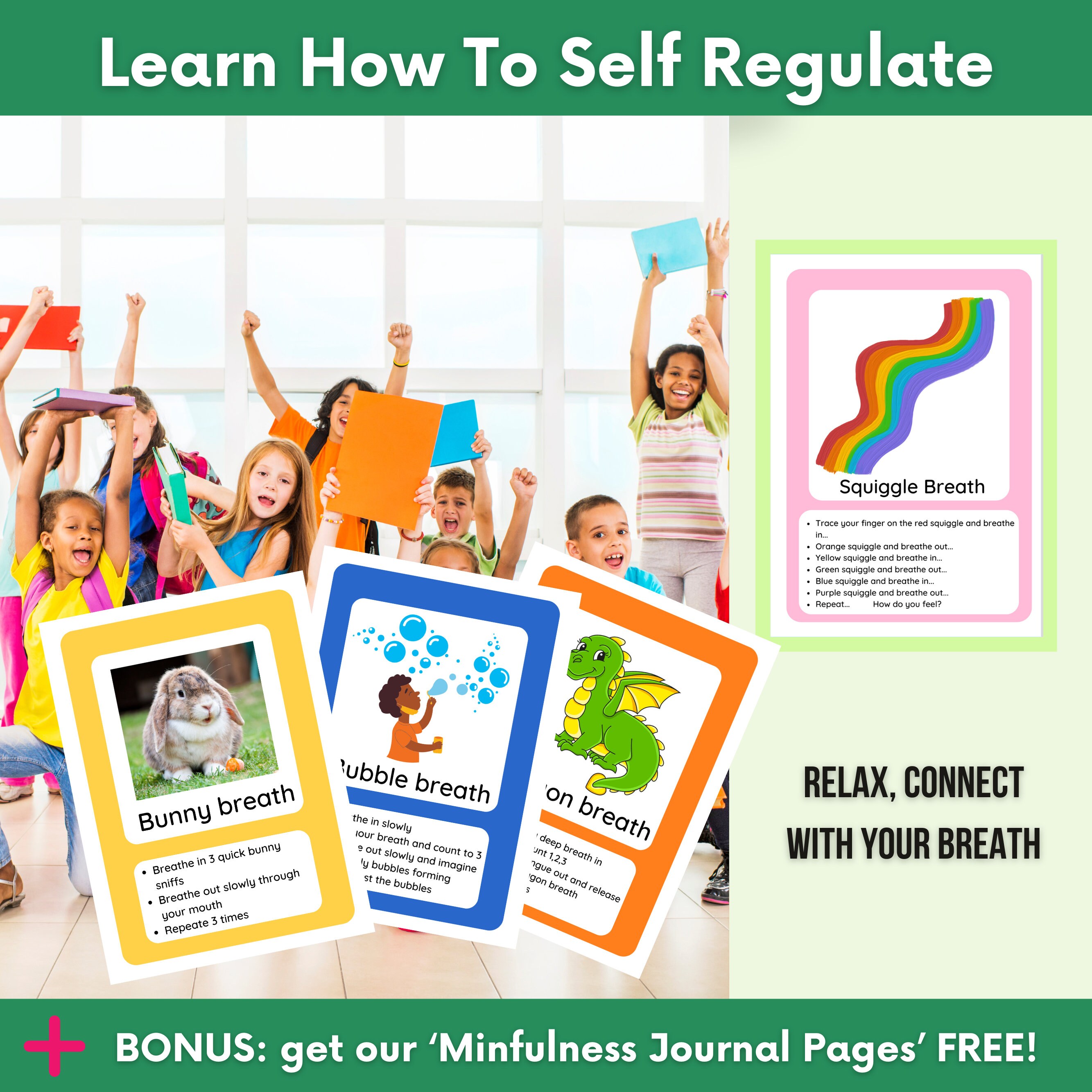 Breathing Exercise Cards for Kids: Calmness and Stress Relief - Etsy