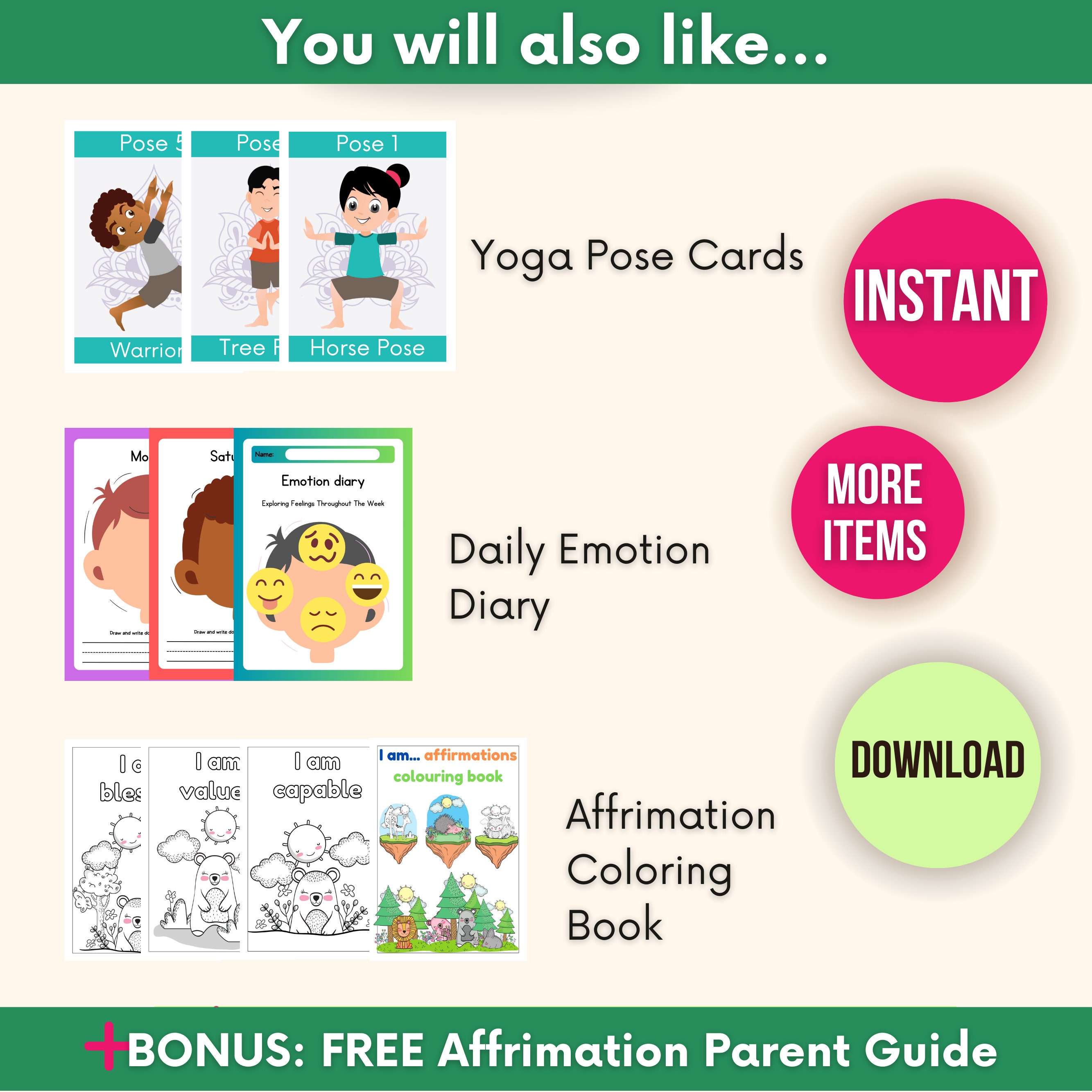 Monster Affirmation Cards for Kids Printable, Child Positive ...