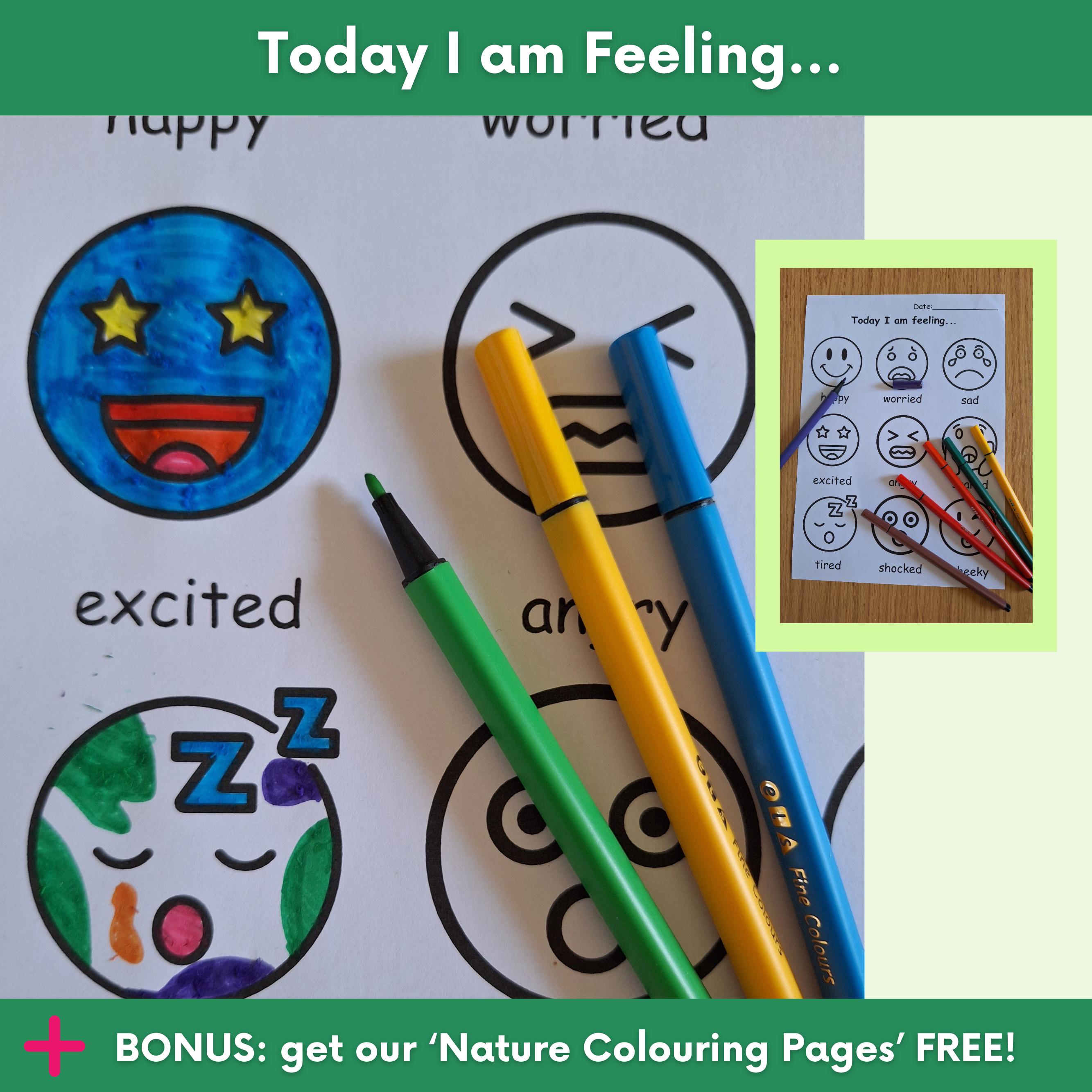 Emotions Colouring Sheets Child Emotional Regulation, Today I Am ...