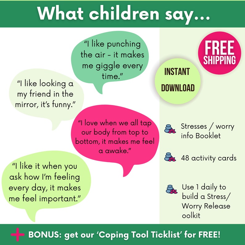 Self Regulation Cards and Guide for Kids, Toolkit for Calm Kids, Stress ...