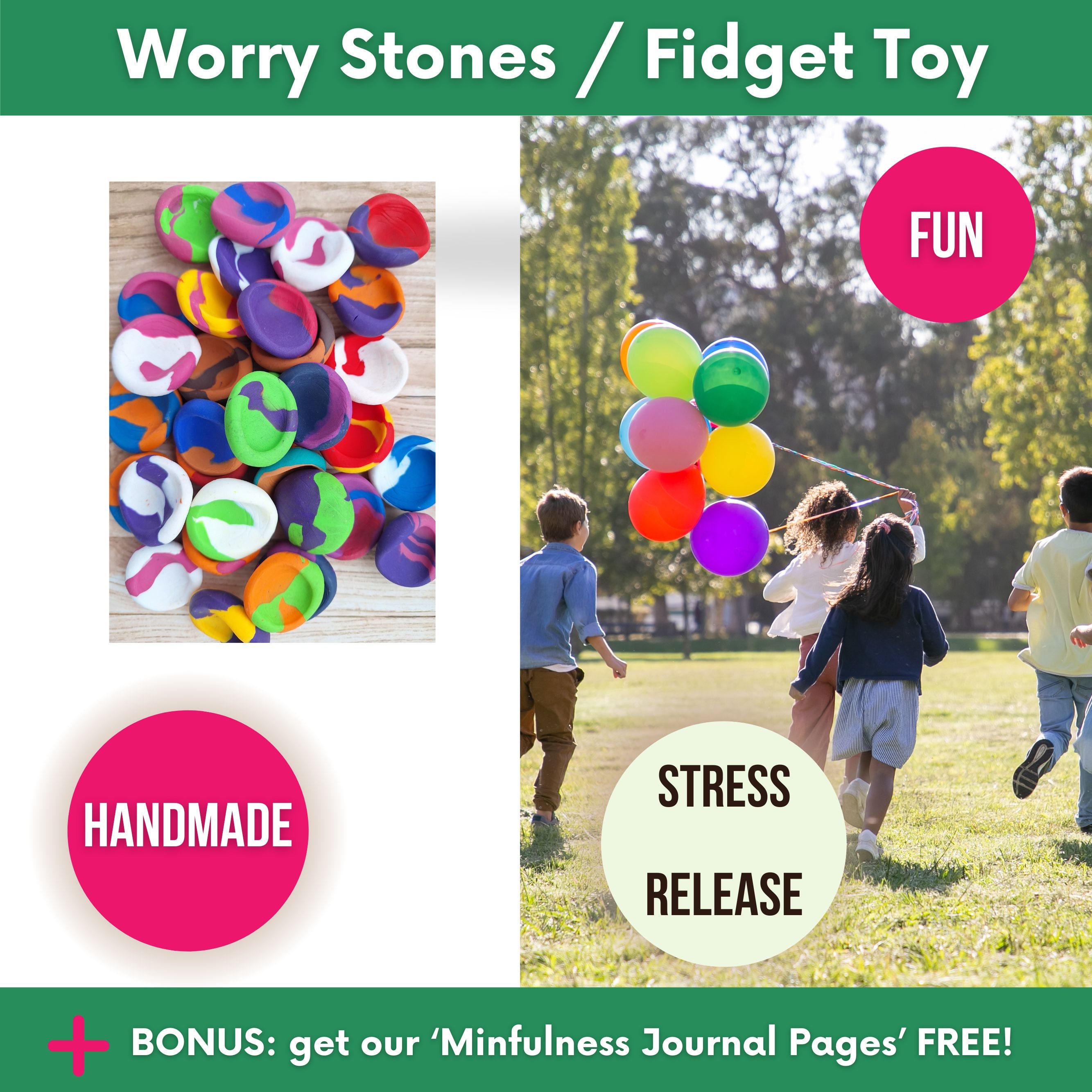 Worry Stone Sensory Fidget Toy, Kid's Fidget Toy, Tactile Thumb Stone ...