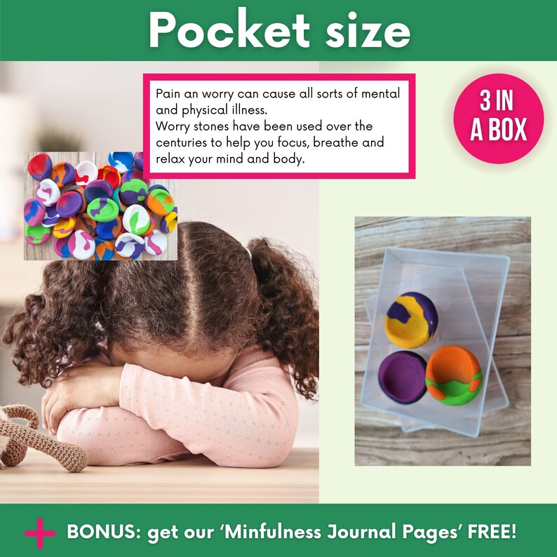 Worry Stone Sensory Fidget Toy, Kid's Fidget Toy, Tactile Thumb Stone ...